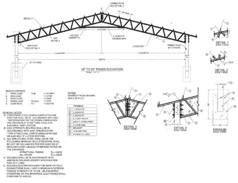 Steel Truss Architectural Drawing