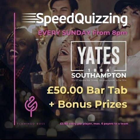 Speed Quizzing Sunday Yates Southampton 23 October 2022