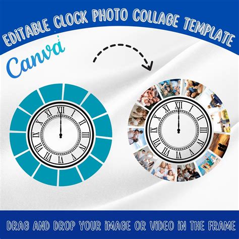 editable canva clock photo collage 3 create your own clock photo