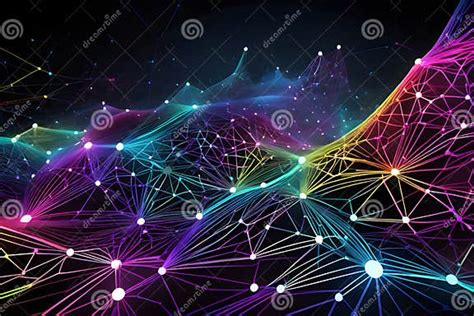 network of interconnected nodes lines and curves ai generated stock