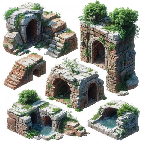 Premium Photo Entrance To Catacombs Games Assets Building And Environment Sprite Sheet