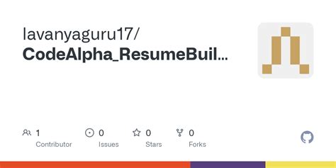 github lavanyaguru17 codealpha resumebuilder