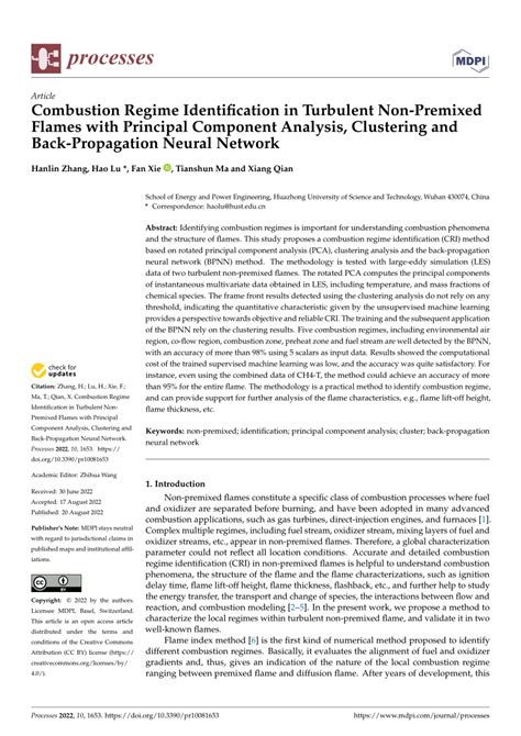 Pdf Combustion Regime Identification In Turbulent Non Premixed Flames