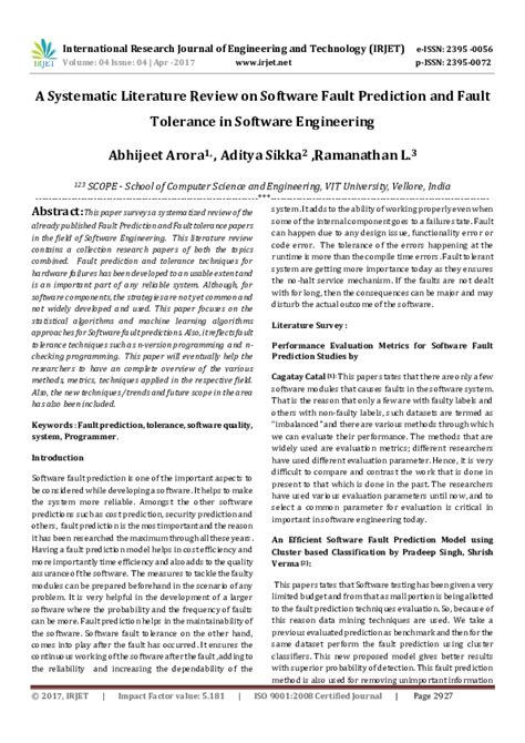 pdf a systematic literature review on software fault prediction based
