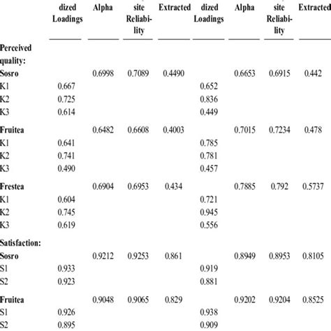 Scale Items Factor Loadings And Constructs Reliability Download Table