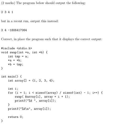 Solved 2 Marks The Program Below Should Output The