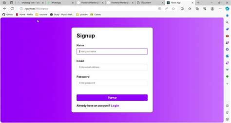Reactjs Webdevelopment Javascript Frontenddevelopment Loginsignuppage Shivani B S Sb