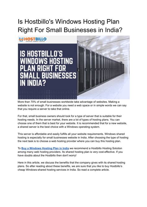 ppt is hostbillo s windows hosting plan right for small businesses in