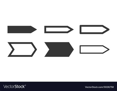 Stylized Arrow Monochrome Symbols Set Royalty Free Vector