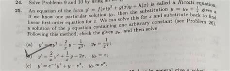 Solved 5 An Equation Of The Form Y′ F X Y2 G X Y H X Is