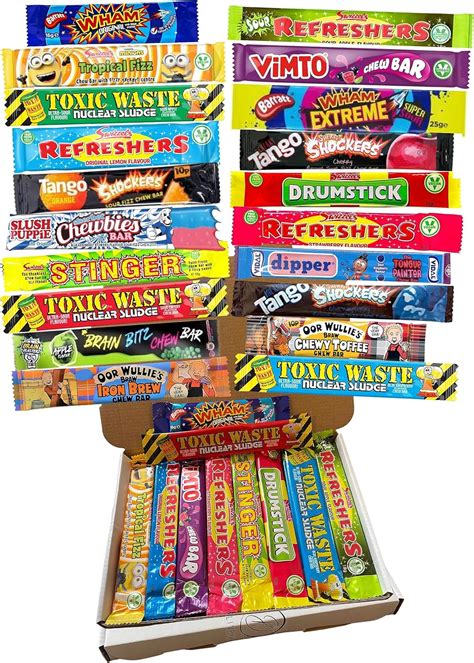 Mega Chew Bar Sweet Selection Box 20 X Amazing Flavours Refresher