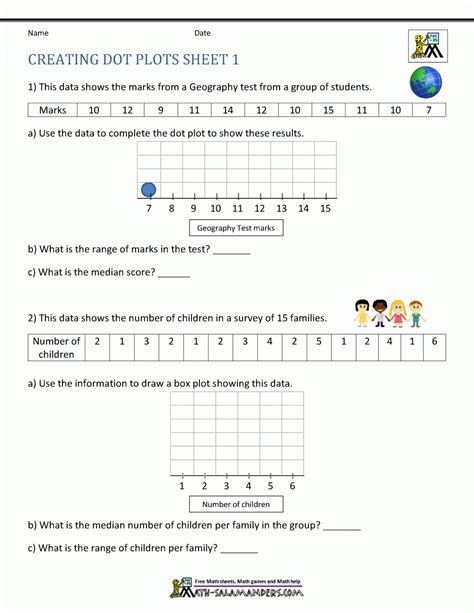 Dot Plot Worksheet Common Core