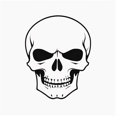 Skull Outline Svg Detailed Vector Art