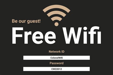 free guest wifi sign template to edit online