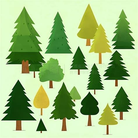 Treeai数字艺术 Pine Tree卡通手绘风绿色森林茂密树木自然场景插画 Ai平面元素免费下载 Png格式 4096像素 编号71573971 千图网