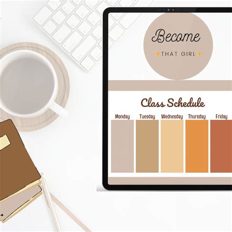 Class Schedule Template Aesthetic Etsy