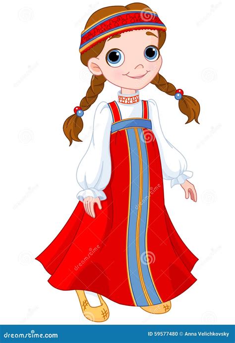 Russian Girl Stock Vector Illustration Of Graphics Card 59577480