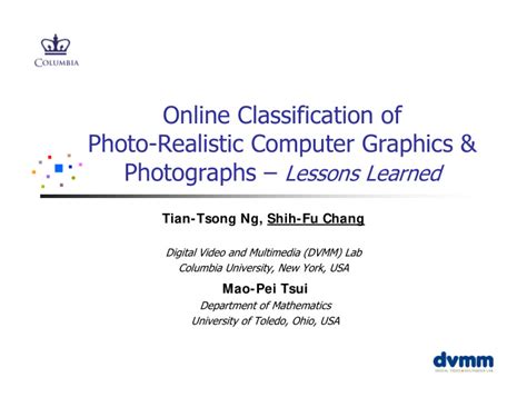 [ppt] online classification of photo realistic computer graphics