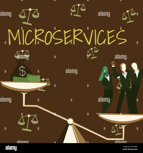 text caption presenting microservices word for software development