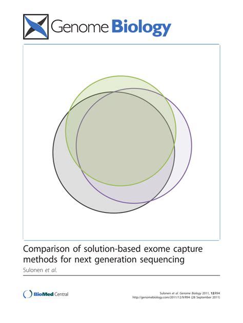 Pdf Open Access Comparison Of Solution Based Exome Capture Methods For Next Generation Sequencing