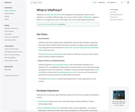 使用vitepress快速搭建个人网站或官方文档网站 vitepress个人博客网站 csdn博客
