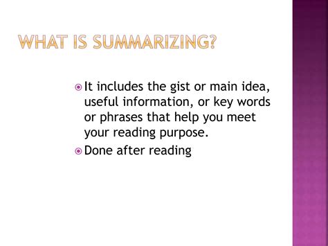 SOLUTION: Lesson 5 basics of summarizing ppt - Studypool