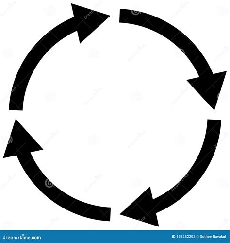 Process Symbol On White Background Four Step Cycle Arrow Sign Stock Illustration Illustration