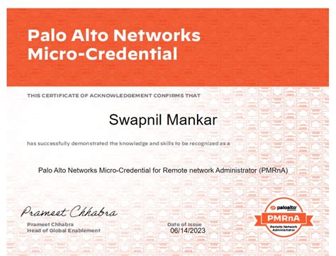 swapnil mankar on linkedin happy to annouce that i have cleared palo alto microcredential pmrna