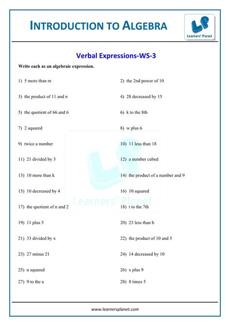 Introduction To Algebra Workbook 3