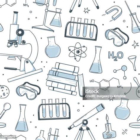 패턴 배경 낙서 과학 화학 교육 학교 손으로 그린 낙서 스타일입니다 벡터 손으로 그린 선 개체 그룹에 대한 스톡 벡터 아트 및 기타 이미지 Istock