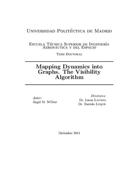 Pdf Mapping Dynamics Into Graphs The Visibility Algorithm Nuñez