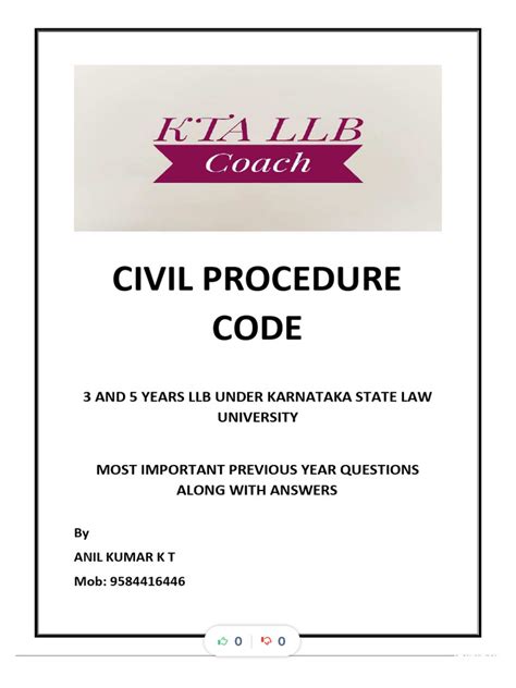 Civil Procedure Code Kslu Notes Grand Final Compress Pdf Governance