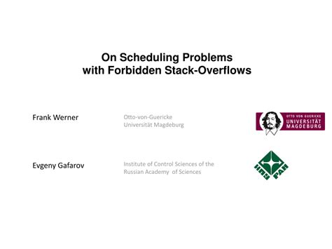 pdf on scheduling problems with forbidden stack overflows