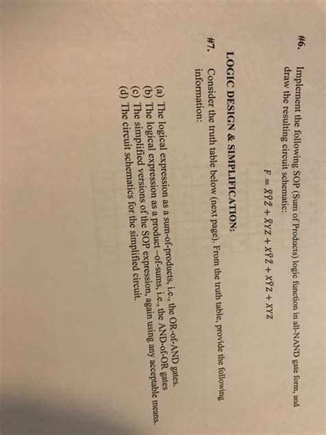Solved 6 Implement The Following Sop Sum Of Products