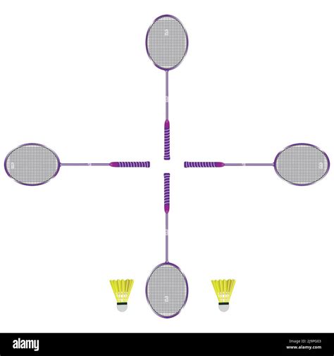 Four Shuttle Bat And Two Shuttle Cork On White Background Stock Vector Image And Art Alamy