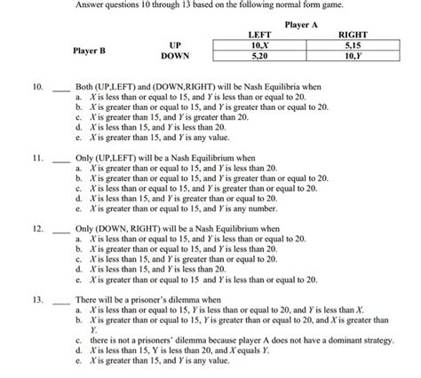 Solved Answer Questions 10 Through 13 Based On The Following