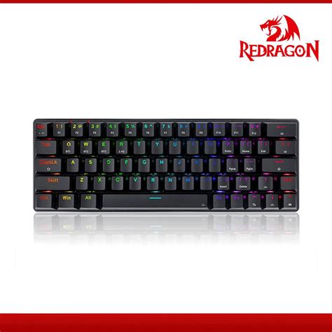 Redragon Jax Pro Tri Mode RGB 63 Keys Mechanical Gaming Keyboard Black Blue Switch K613P KBS