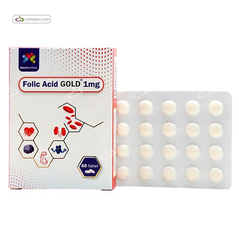 فولیک اسید گلد 1 میلی گرم شهاب درمان 60 قرص کافه دارو داروخانه آنلاین