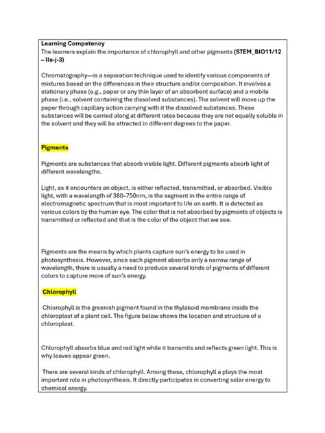 Photosynthesis Lecture Notes Pdf Chlorophyll Photosynthesis