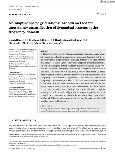 2021 Mbollhofer Urömer An Adaptive Sparse Grid Rational Arnoldi