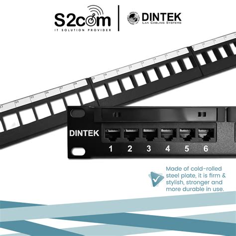 Dintek Powermax 1u 24 Port Cat6 Utp Snap In Patch Panel Shopee Malaysia