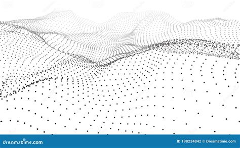 Futuristic White Futuristic Background Wave With Connecting Dots And