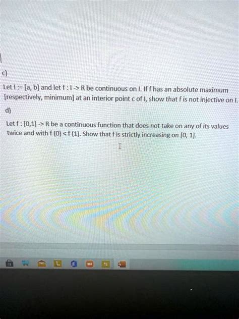 Solved Let A B And Let F R Be Continuous On If F Has