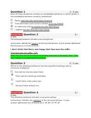 Quiz Syntax And Semantics Docx Question Pts Each Of These Sentences Contains An