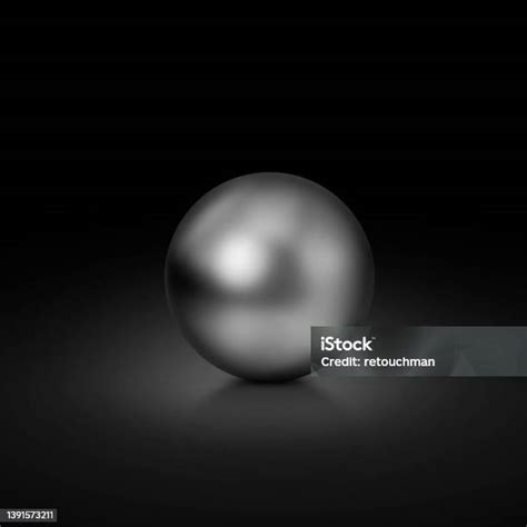 검은 배경에 실버 컬러 사실적인 크롬 볼 3d 렌더링 단일 객체에 대한 스톡 사진 및 기타 이미지 단일 객체 진주 0명 Istock