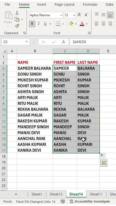 Flash Fill Exceltips Combinedata Dataanalysis Exceltricks Excelgyan Excelworld Excel