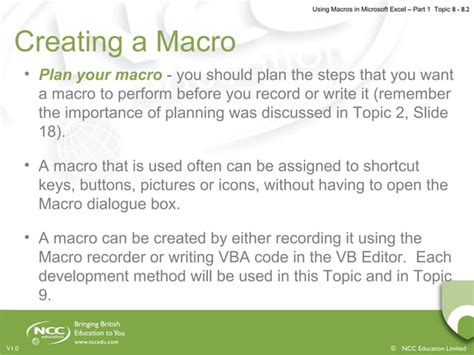 Using Macros In Microsoft Excel Part 1 Ppt Computing Technology
