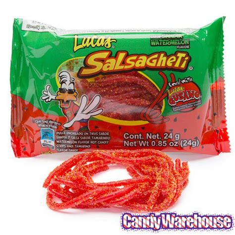 Lucas Salsaghetti Watermelon Candy Packs 12 Piece Box Golosinas Para Niños Comida Rara