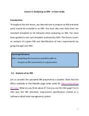 Lesson Analysis Of SRS A CASE Study Pdf Lesson Analyzing An SRS A Case Study
