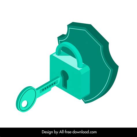 Technology Security Sign Icon 3d Key Lock Shield Sketch Vectors Images Graphic Art Designs In